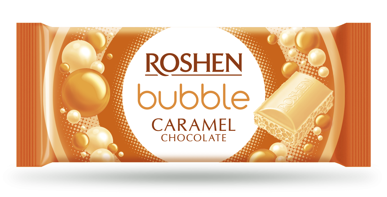 Roshen Bubble Caramel Chocolate – Ciocolata aerata caramel, 80 g - Pret ...